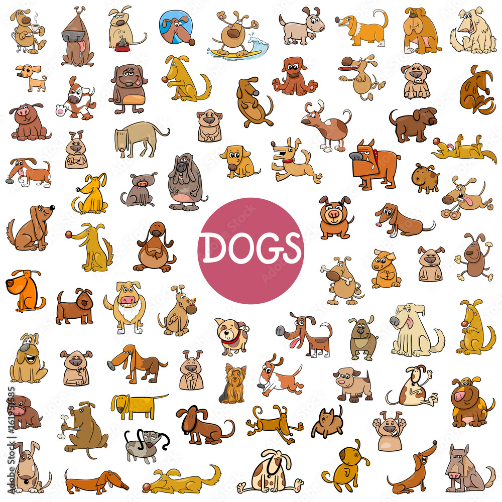 cartoon dog characters big set Stock Vector | Adobe Stock