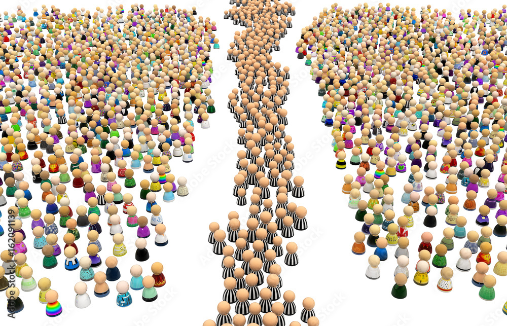Cartoon Crowd, Referee Divide Stock Illustration | Adobe Stock