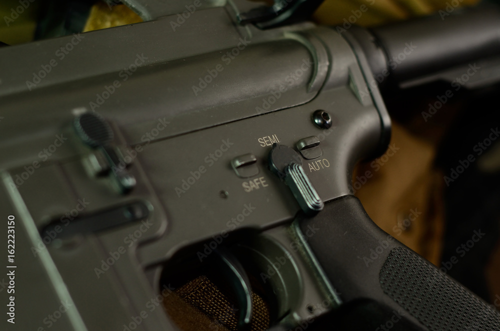 M16 Machine gun Fire Selector Switch. Stock Photo | Adobe Stock