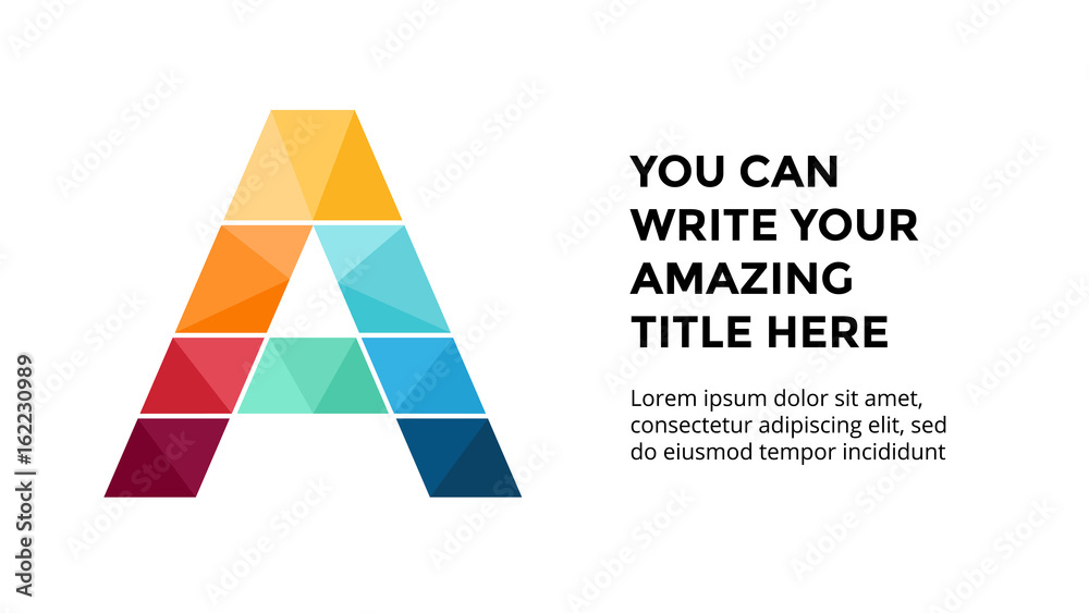 Vector alphabet infographic, presentation slide template. Business ...