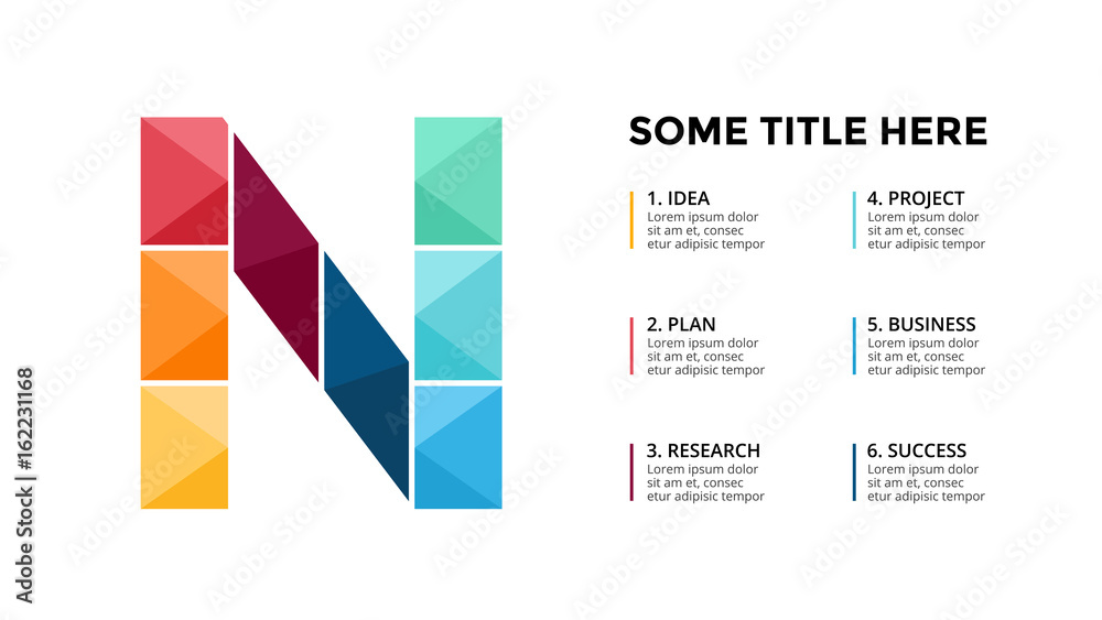 Vector alphabet infographic, presentation slide template. Business ...