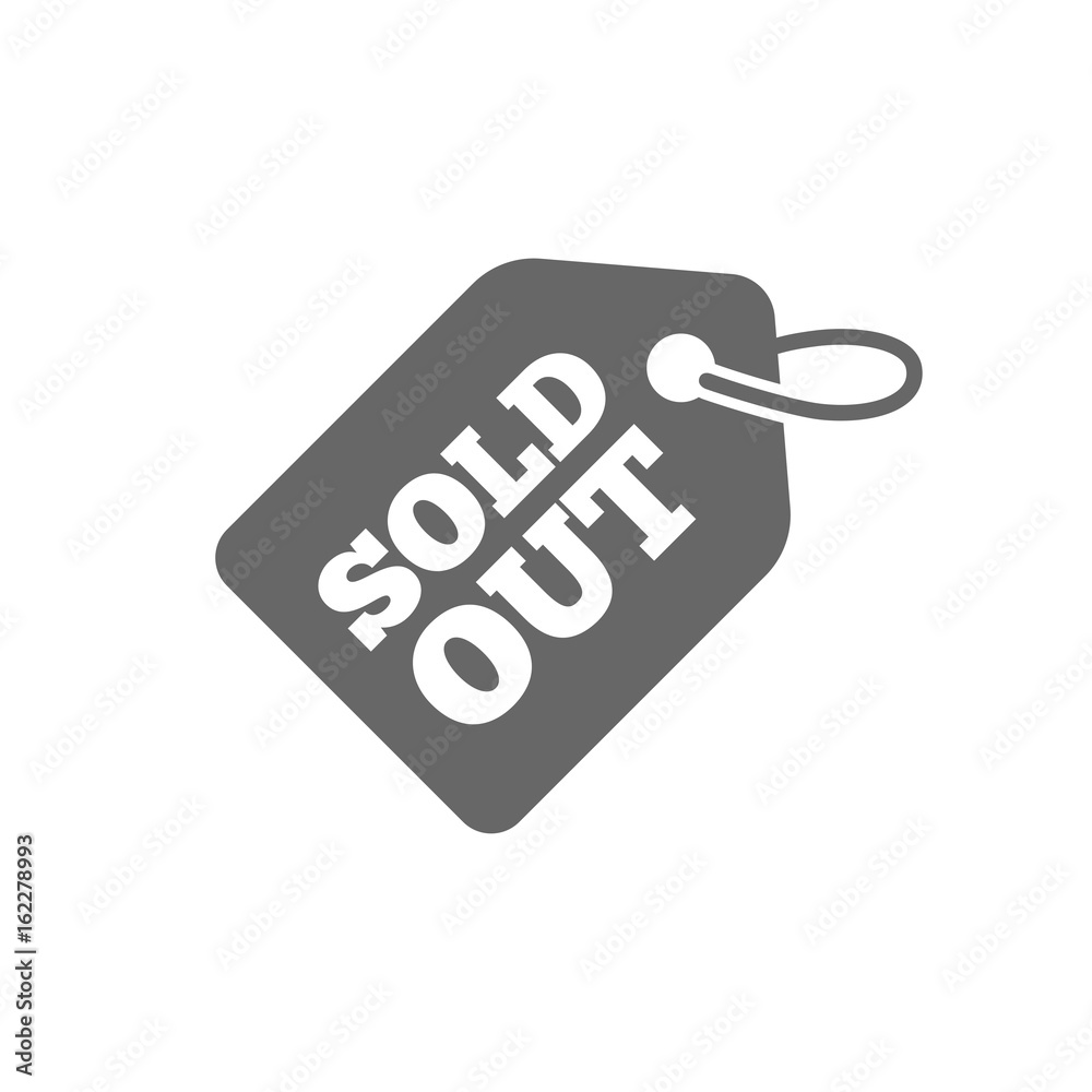 Sold out tag icon. Shopping message sign. Special offer banner symbol ...