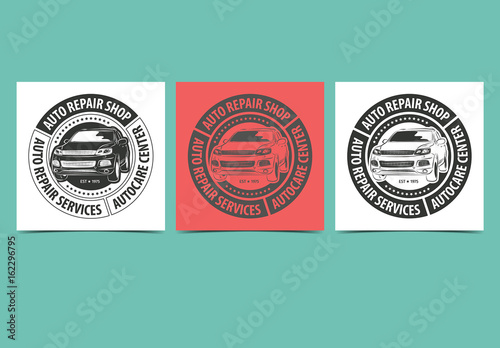 Auto Repair Service Labels Layout 1. Buy this stock template and ...