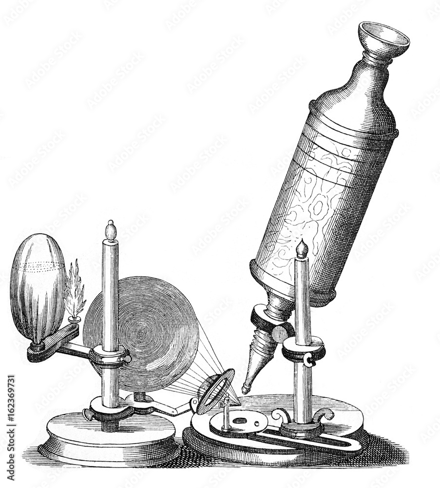 Robert Hooke - Microscope. Date: 1664 Stock Photo | Adobe Stock