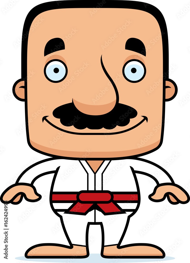 Cartoon Smiling Karate Man Stock Vector | Adobe Stock