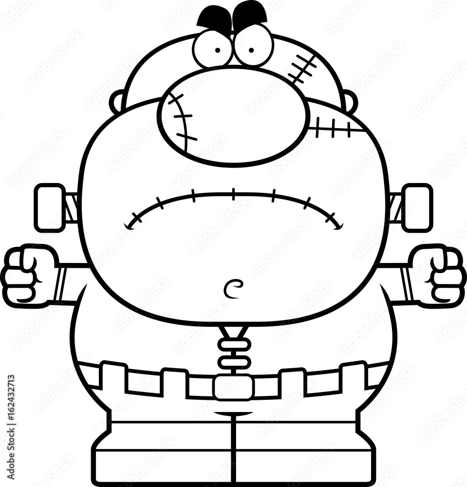 Angry Cartoon Frankenstein Stock Vector | Adobe Stock