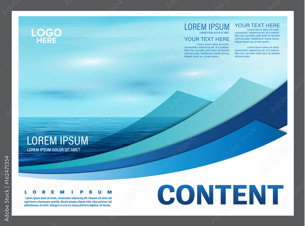 Summer Sea and blue sky presentation layout design template background ...