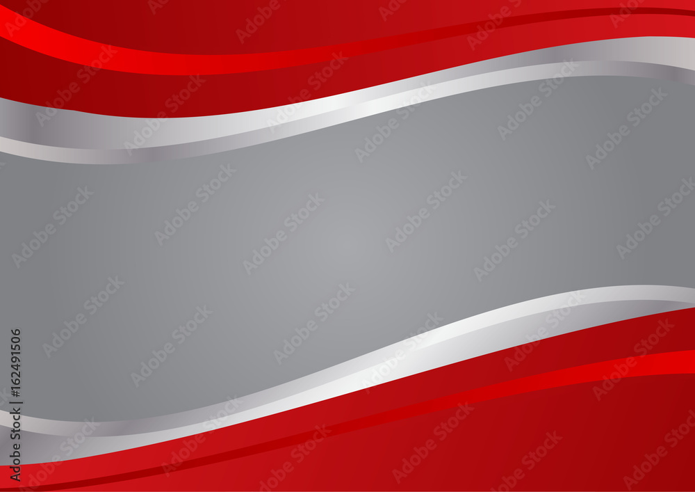 Red and silver wave vector background Stock Vector | Adobe Stock