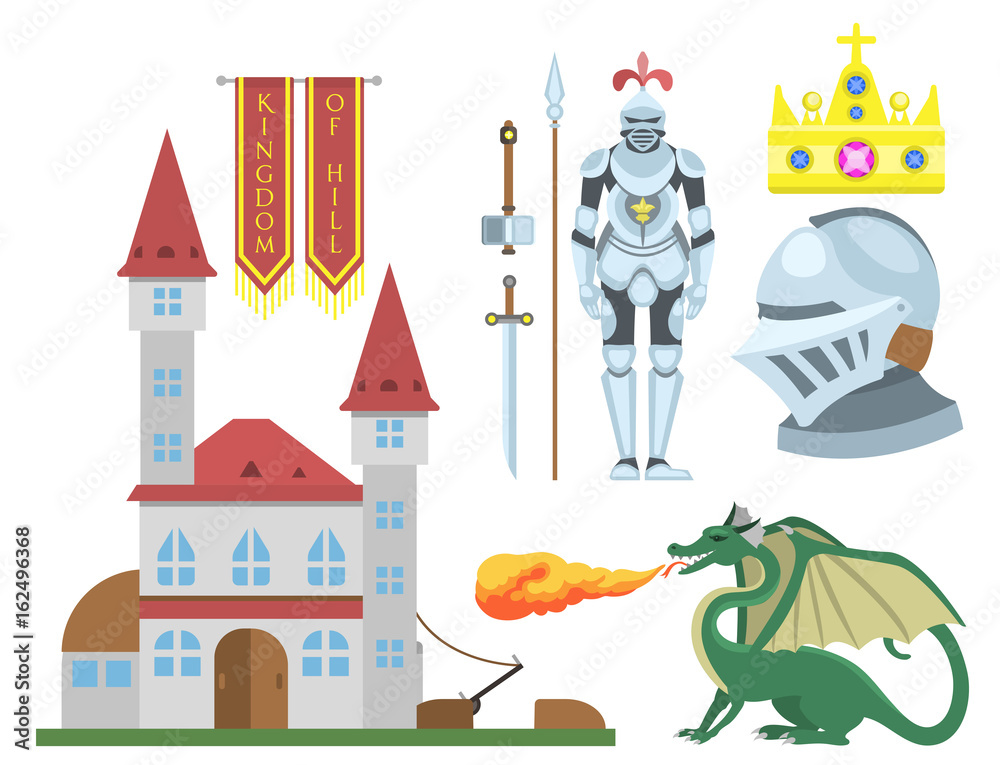 Heraldic royal crest medieval knight elements vintage king symbol ...