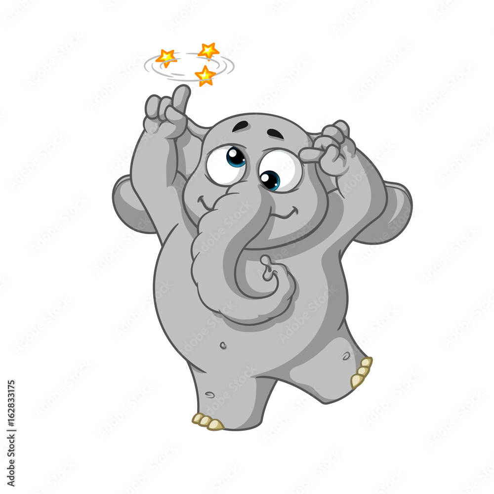 Elephant. Character. Gone crazy. Insane. Big collection of isolated ...