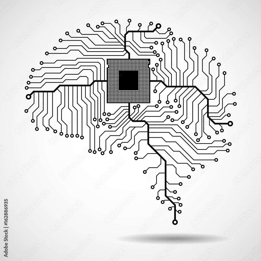 Abstract technological brain. Cpu. Circuit board. Vector Stock Vector ...