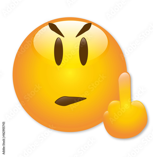 Smiley Mittelfinger beleidigen- Vektor - Buy this stock vector and ...