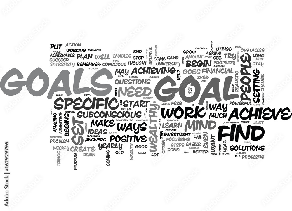 WHY IS IT IMPORTANT TO SET GOALS TEXT WORD CLOUD CONCEPT Stock Vector ...