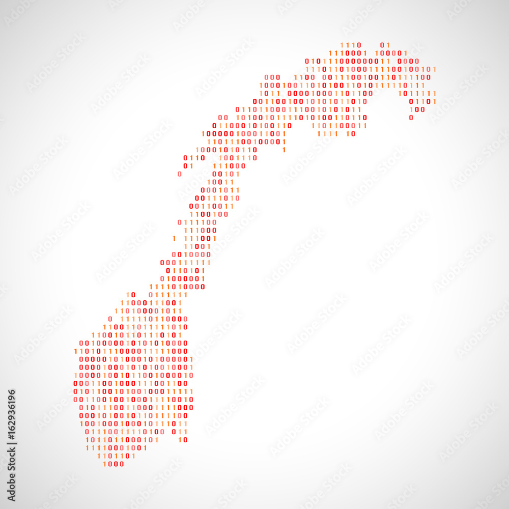 Binary digital map of Norway Stock Vector | Adobe Stock