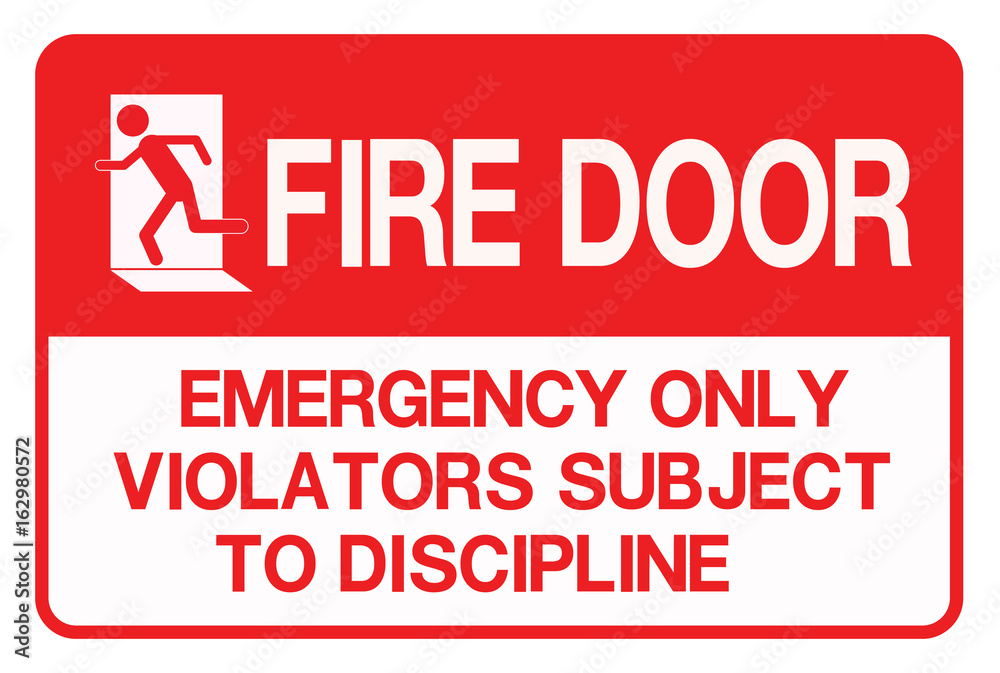 emergency exit, fire extinguisher sign Stock Vector | Adobe Stock