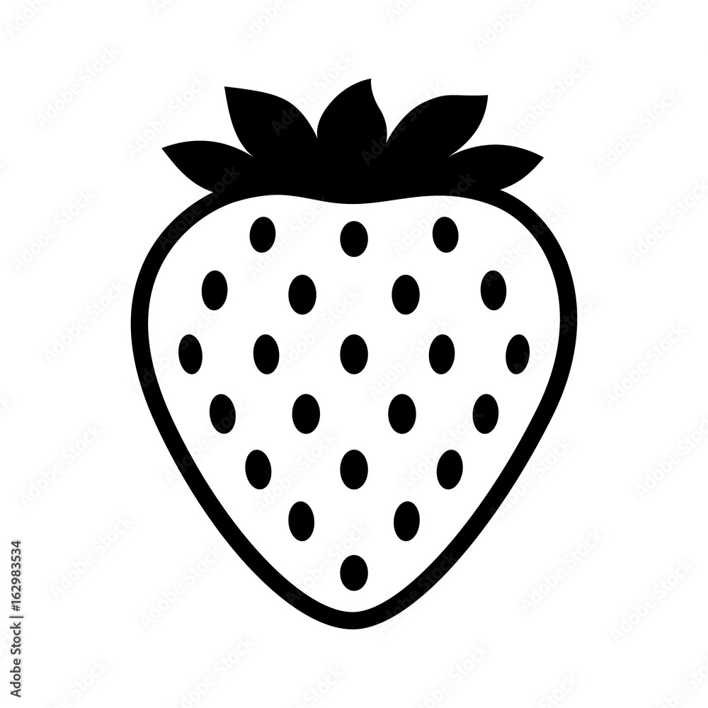 Garden strawberry fruit or strawberries line art vector icon for food ...