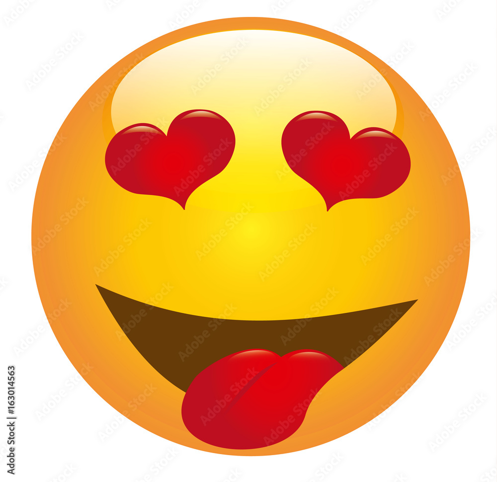Verliebter Smiley mit Herzen in den Augen - Vektor Stock Vector | Adobe ...