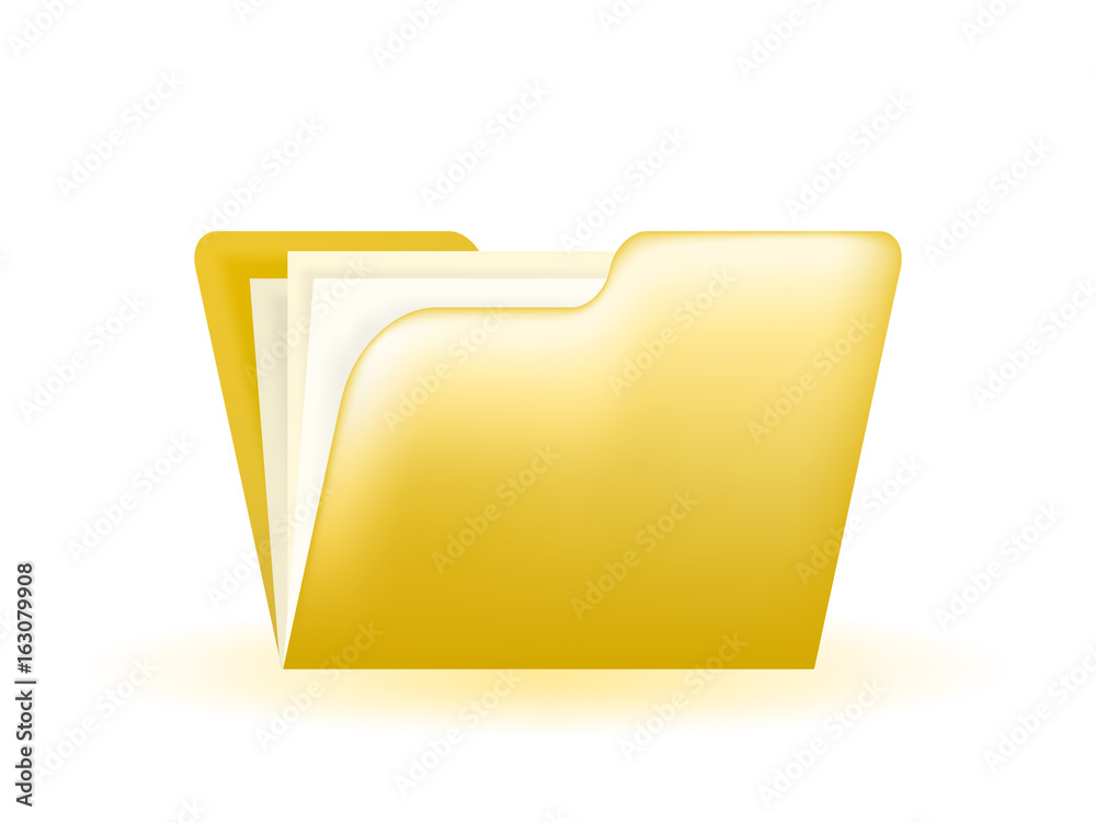 Cute Folder Icon on White Background . Isolated Vector Illustration ...