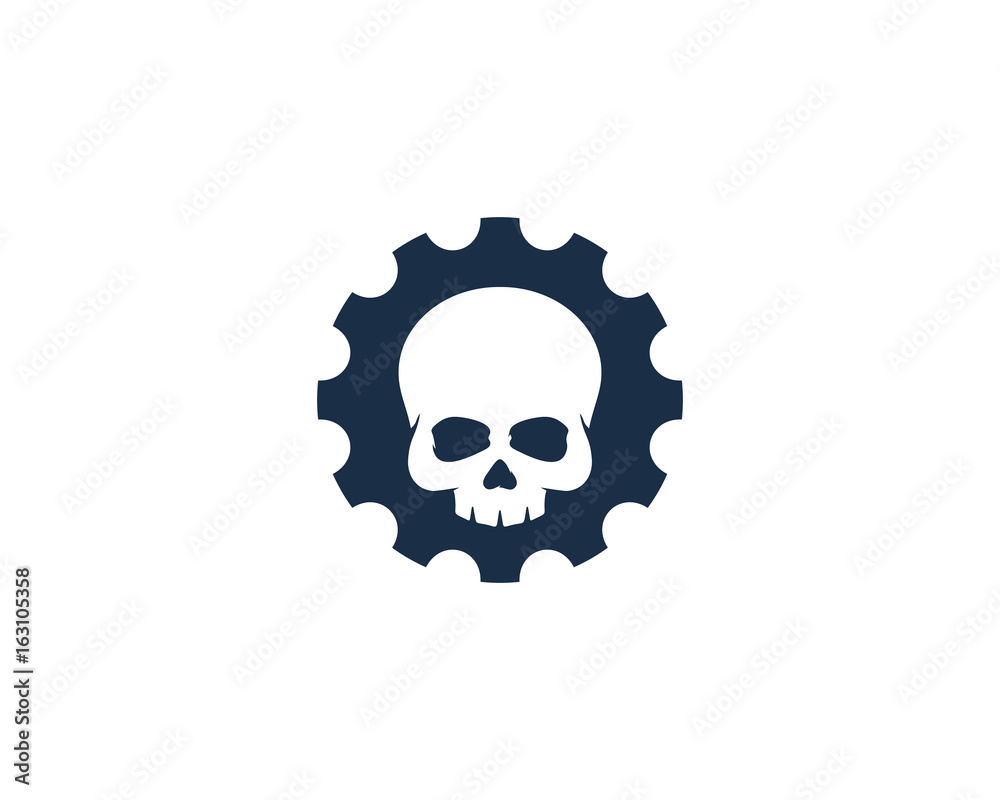 Skull Gear Icon Logo Design Element Stock Vector | Adobe Stock