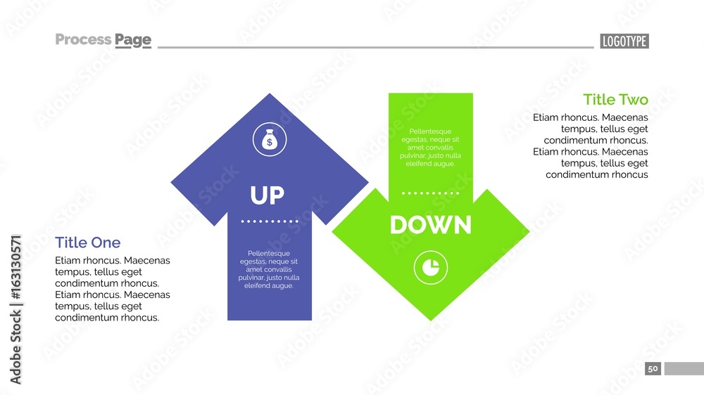 Up and Down Arrow Diagram Slide Template Stock Vector | Adobe Stock