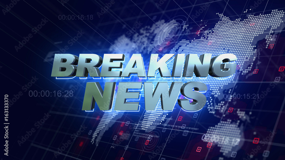 Breaking News Graphics World Map Blue Background Stock Illustration ...