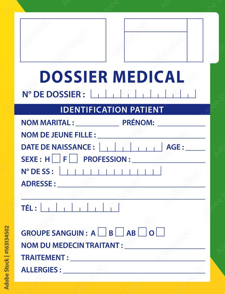 Image vectorielle Stock Illustration dossier médical. Fichier français ...