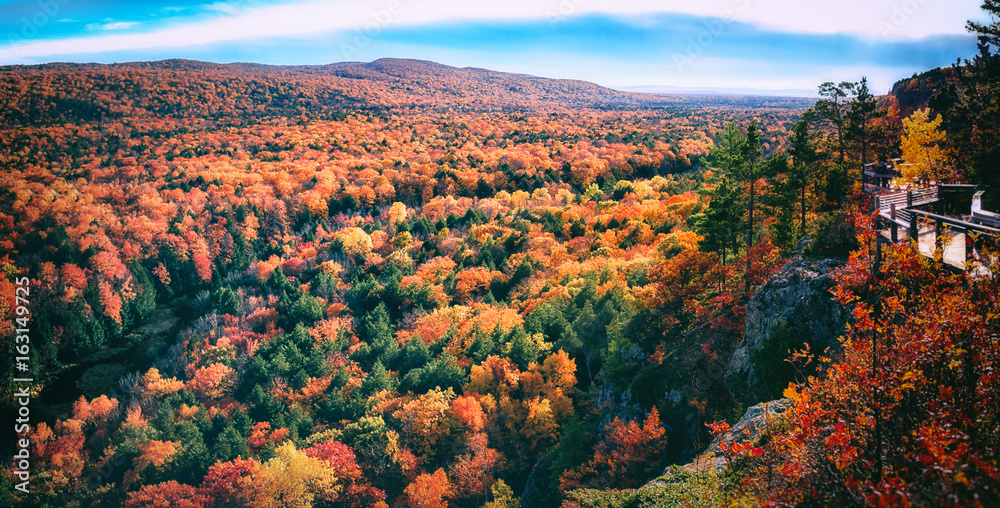 Spectacular Fall Color. Autumn Valley Landscape in Northern Michigan ...