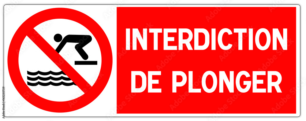 Panneau : interdiction de plonger Stock Illustration | Adobe Stock