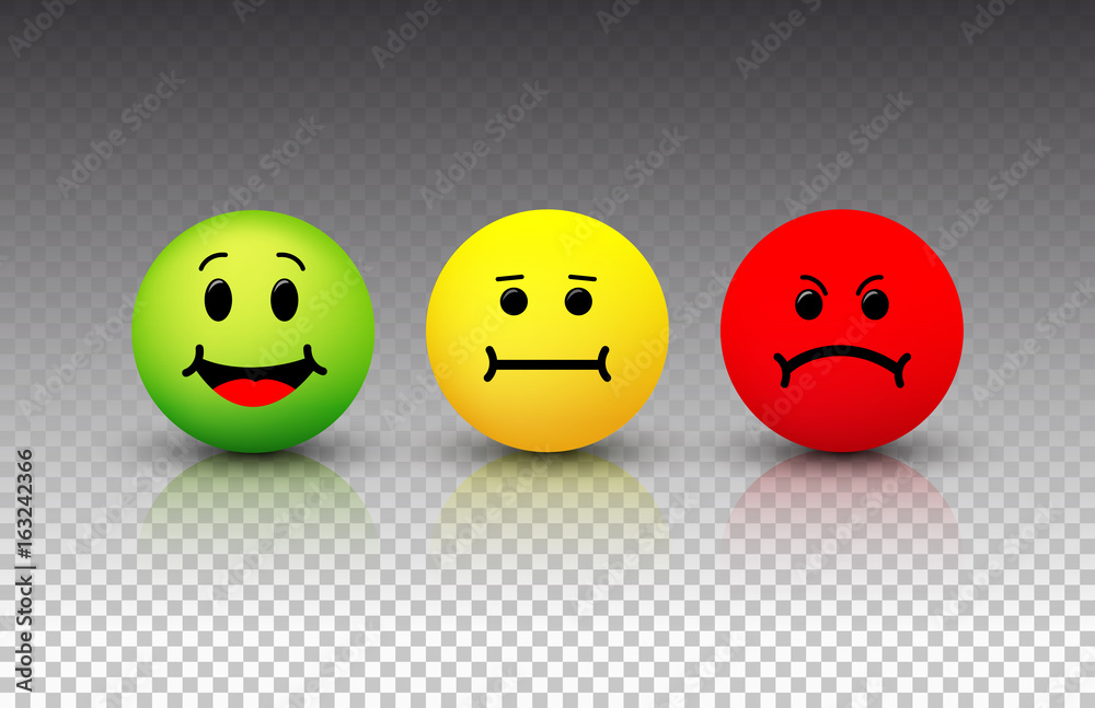 Smiley icon. Emoticons positive, neutral and negative. Vector ...