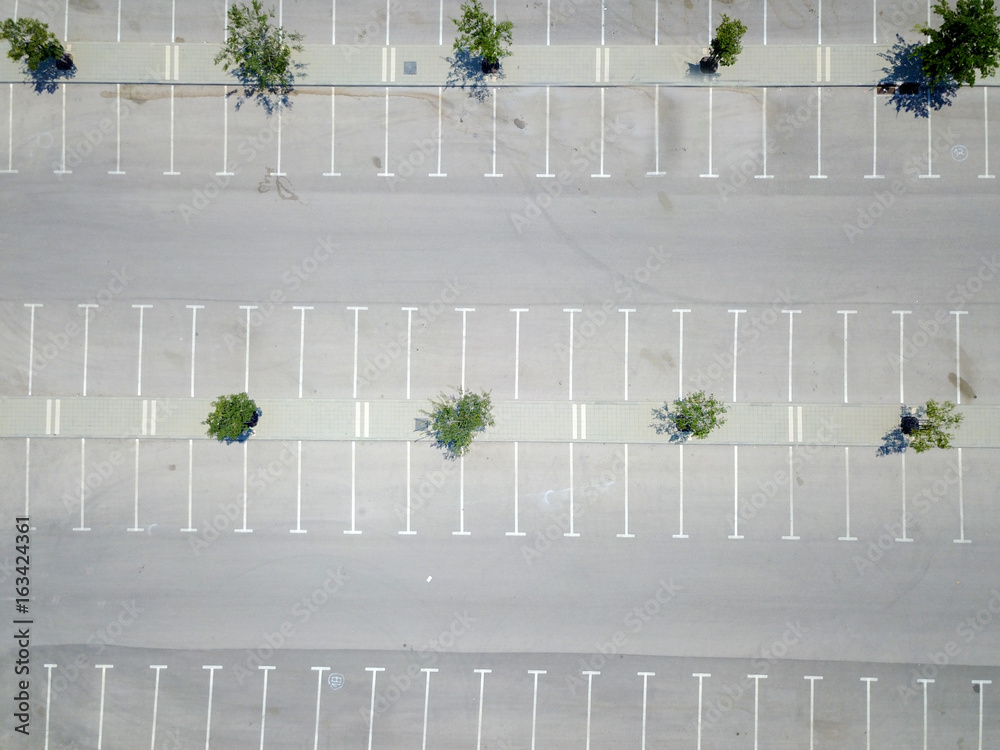 Empty parking lot - Top down aerial view Stock Photo | Adobe Stock