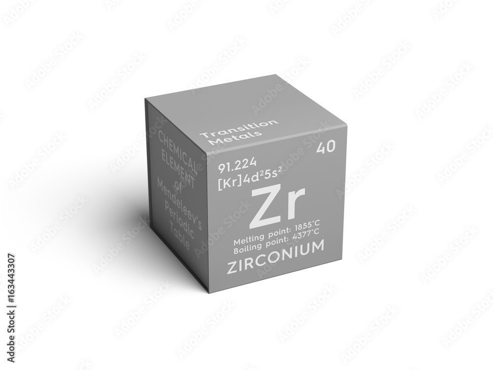 Zirconium. Transition metals. Chemical Element of Mendeleev's Periodic ...