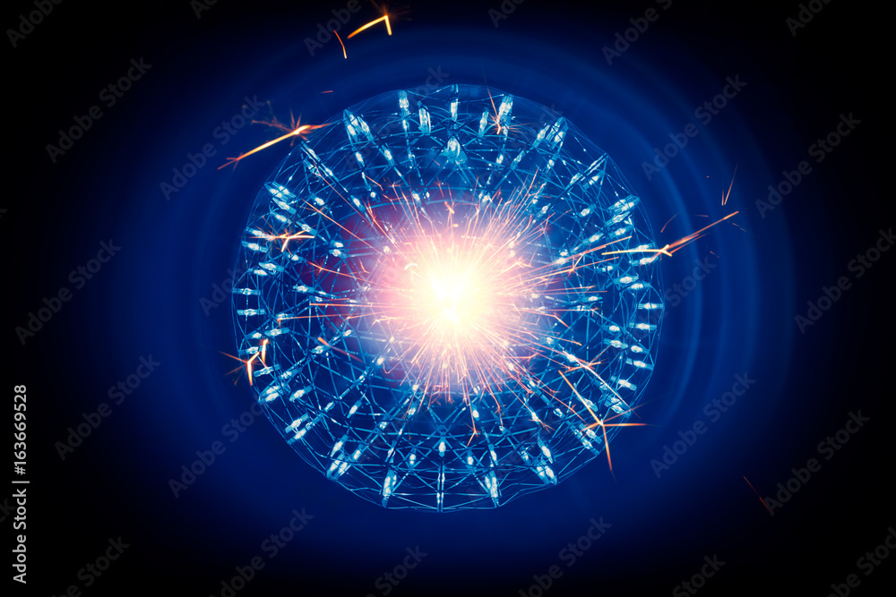 Ilustración de Stock Structure of Nucleus of Atom Nuclear ignition of ...