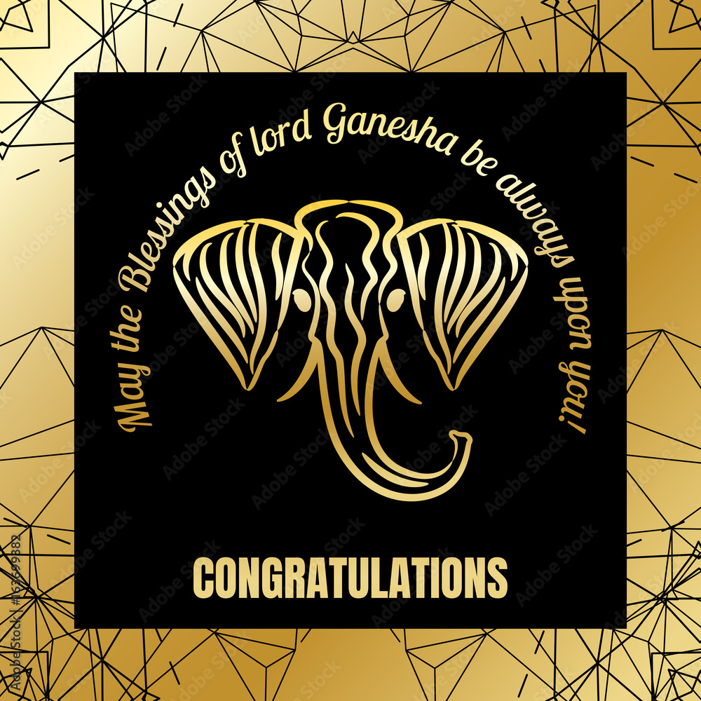 Vector illustration of Lord Ganesha for Ganpati Chaturthi. Background ...