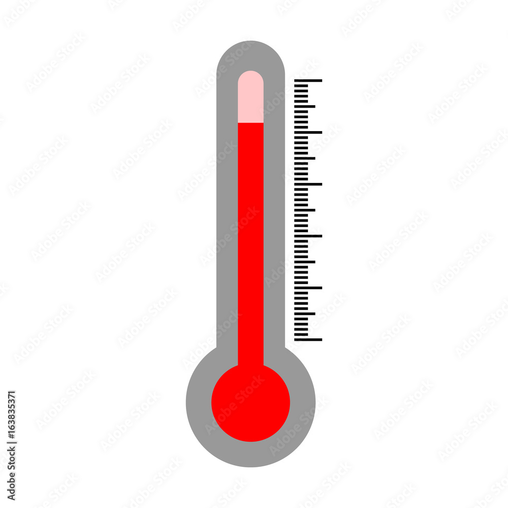 Hot Weather, Thermometer Showing High Temperature Vector Isolated Stock ...