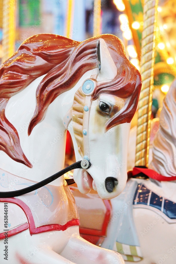 carousel merry-go-round painted horses ride - Stock Photo photograph ...