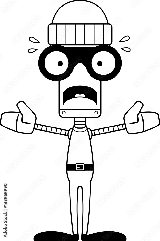 Cartoon Scared Thief Robot Stock Vector | Adobe Stock