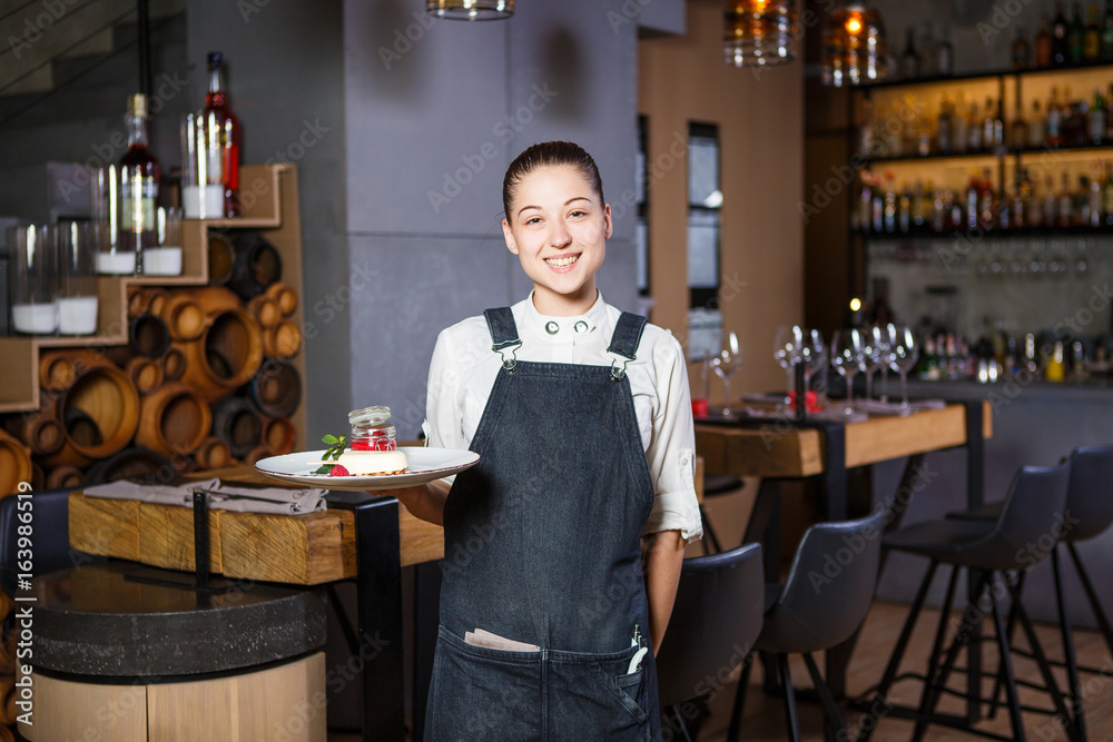 Ganson, officers, beautiful deushka with a smile and gathered hair in ...