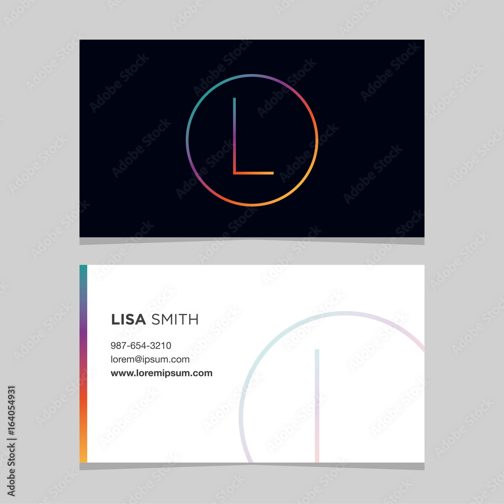 Logo alphabet letter "L", with business card template. Vector graphic ...