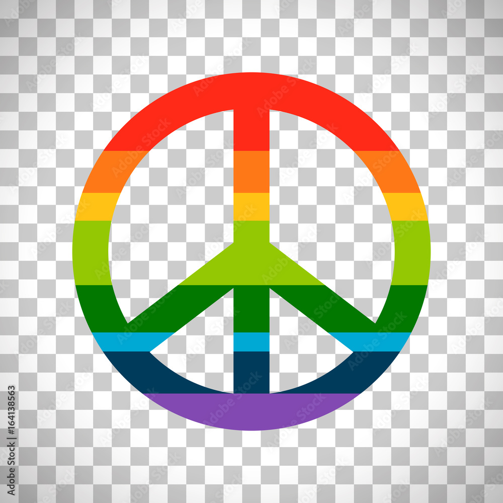 Rainbow peace symbol on transparent background Stock Vector | Adobe Stock