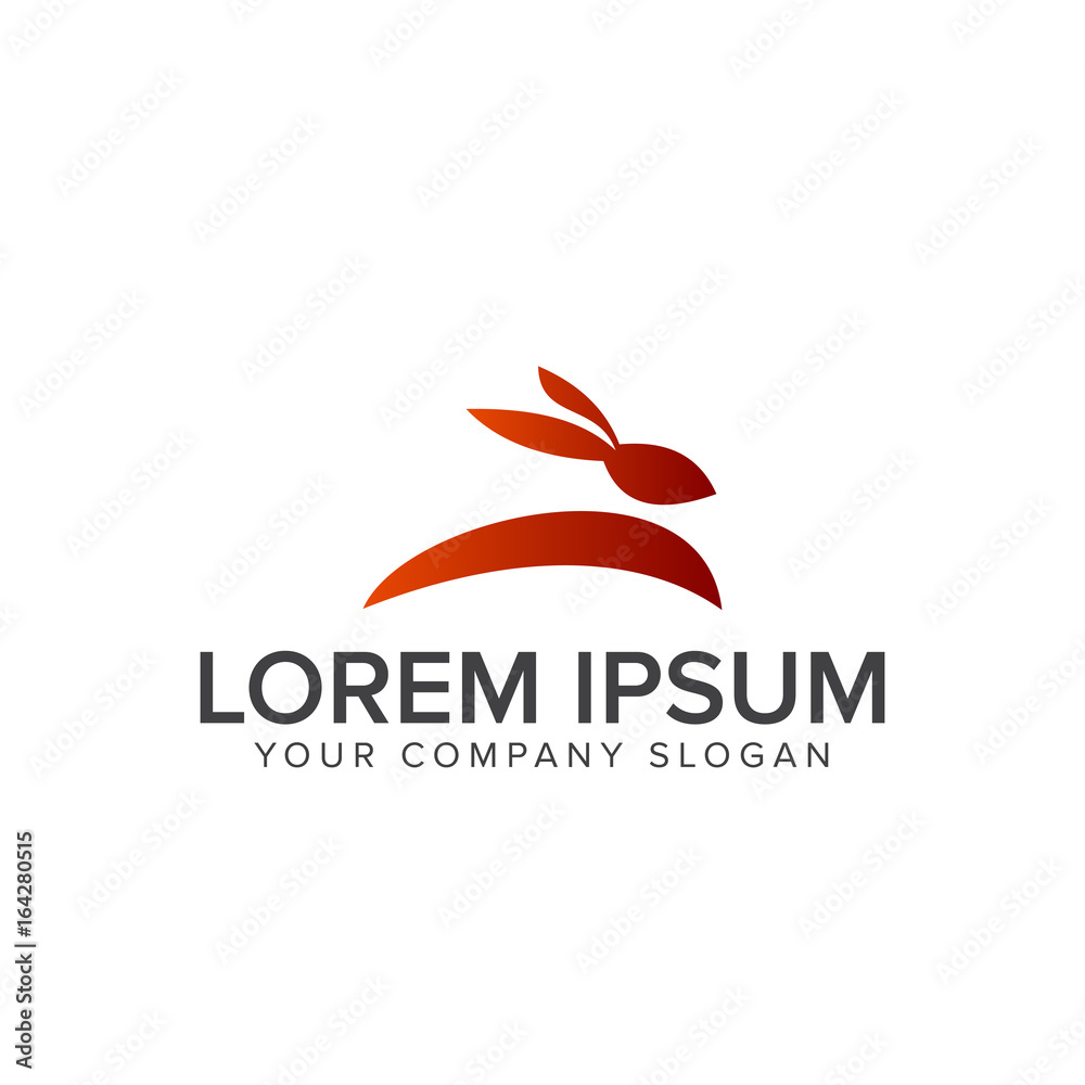 jump run rabbit logo design concept template Stock Vector | Adobe Stock