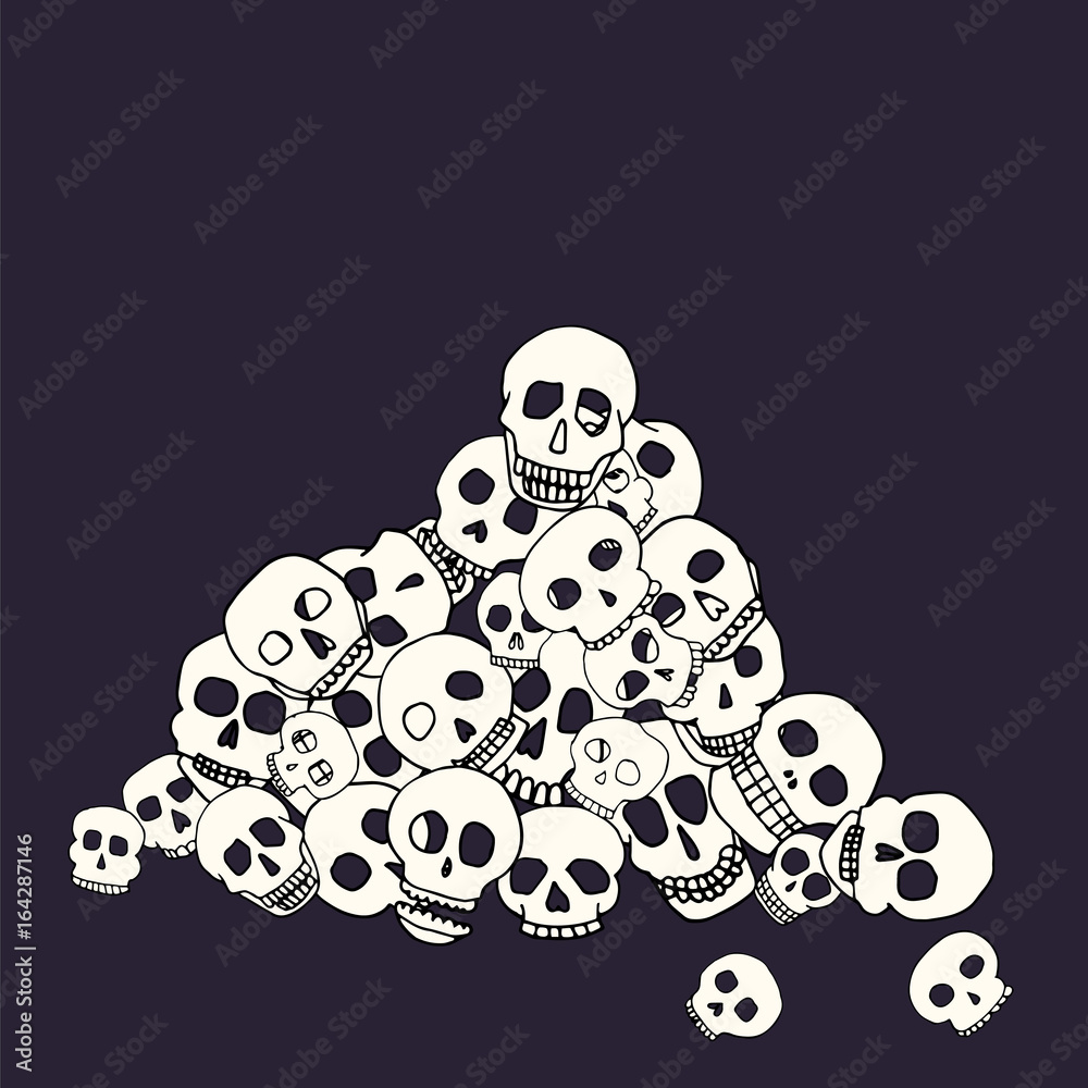 hand drawn skull pile Stock Vector | Adobe Stock