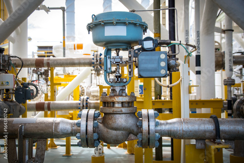 Pressure control valve in oil and gas process and controlled by Program ...