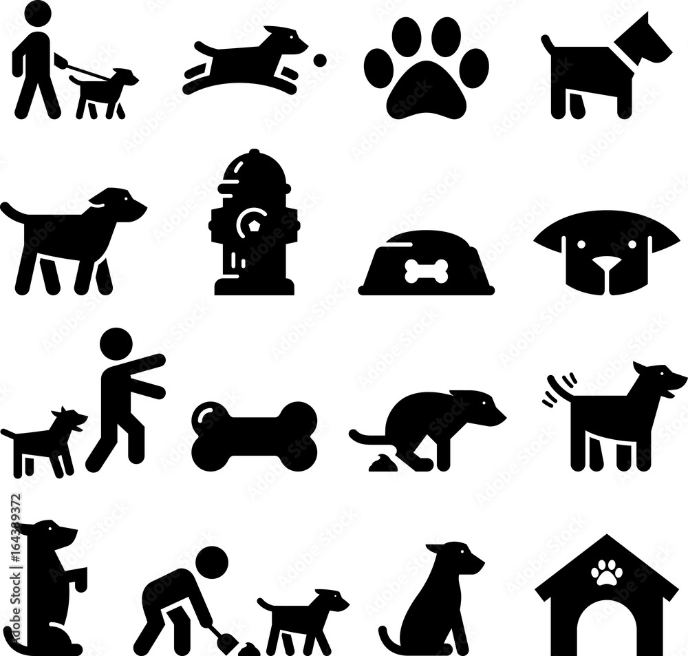 Dog Icons - Black Series Stock Vector | Adobe Stock
