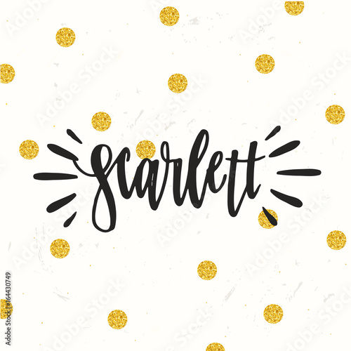 Hand drawn calligraphy personal name. lettering Scarlett Stock Vector ...