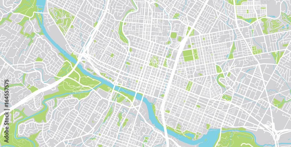 Vector city map of Austin, Texas. Stock Vector | Adobe Stock
