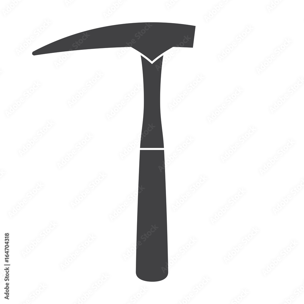 Geology rock hammer, vector silhouette on white background Stock Vector ...