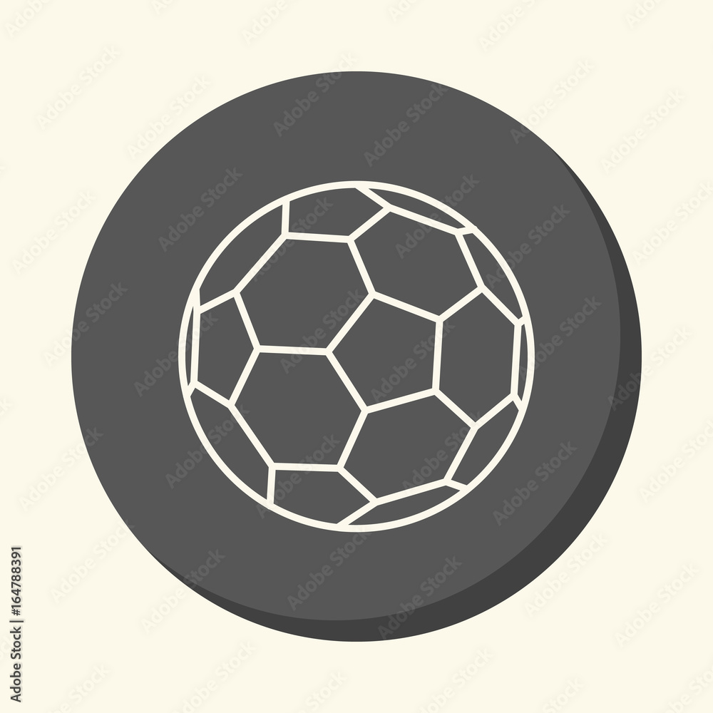 Soccer ball, vector round linear icon with an illusion of volume, an ...