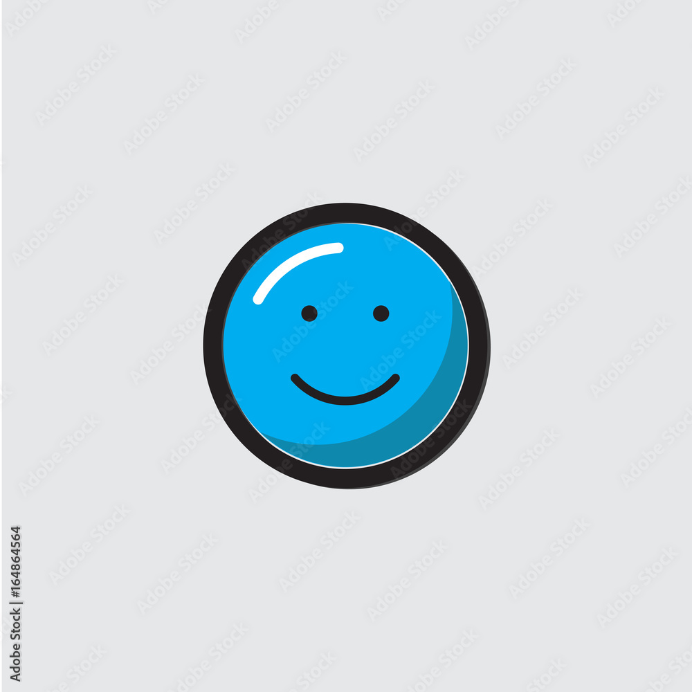 smile blue yellow emoticon emo Stock Vector | Adobe Stock
