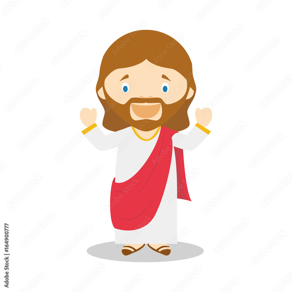 Jesus of Nazareth cartoon character. Vector Illustration. Kids History ...