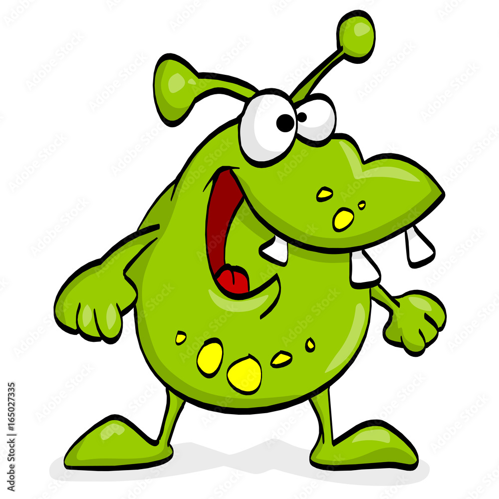 Silly Green Alien Creature Monster Guy Stock Vector | Adobe Stock